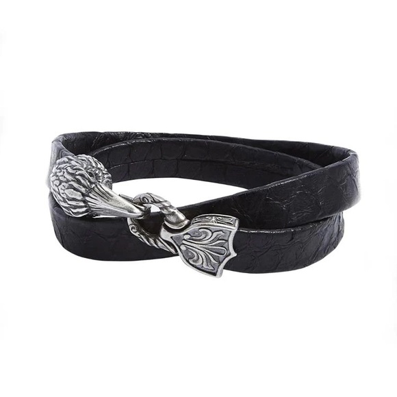 John Varvatos | Accessories | John Varvatos Black Leather Double Wrap ...